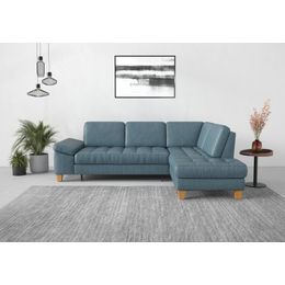 Sit & More Ecksofa SIT & MORE, B:261cm H:88cm T:179cm, bunt, 100% Polyester, Wohnzimmer, Sofas, "Westham L-Form", mit Ottomane, mit oder ohne Bettfunktion,