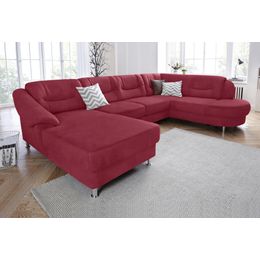 Sit & More Wohnlandschaft SIT & MORE, B:333cm H:86cm T:205cm, rot, Struktur (100% Polypropylen);Bedruckte Microfaser (100% Polyester);Luxus-Microfaser ALTARA