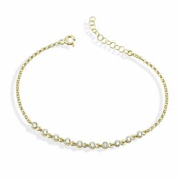 dKeniz Damen Armband "925/- Sterling Silber vergoldet Tennisarmband", 17,2cm, Silber 925 (Sterlingsilber), gold, Silber 925 (Sterlingsilber),