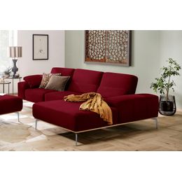 Ecksofa W.Schillig, B:319cm H:88cm T:178cm, rot, Longlife Xtra-Leder Z73: Naturwalkleder der Luxusklasse aus den erlesensten Rohh&auml;uten. Hautst&auml;rke 1,