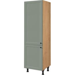 K&uuml;hlmodul Nobilia, B:60cm H:216,6cm T:58,3cm, gr&uuml;n, Schr&auml;nke, ""Cascada", f&uuml;r ein K&uuml;hl- und Gefrierschrank, Ausrichtung w&auml;hlbar", vormontiert,