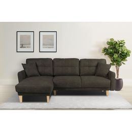 Ecksofa Home Affaire, B:234cm H:89cm T:164cm, grau, Wohnzimmer, Sofas, "TRIPLO optionale Schlafsofa mit Bettkasten, Ma&szlig;e B/T/H: 234/164/89 cm",