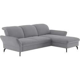 Sit & More Ecksofa SIT & MORE, B:267cm H:88cm T:200cm, grau, 100% Polyester, Wohnzimmer, Sofas, "Leandro L-Form", Wahlweise mit Bett-, Kopfteil - und