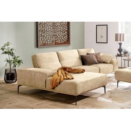 Ecksofa W.Schillig, B:319cm H:88cm T:178cm, beige, Longlife Xtra-Leder Z73: Naturwalkleder der Luxusklasse aus den erlesensten Rohh&auml;uten. Hautst&auml;rke