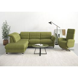 Sit & More Ecksofa SIT & MORE, B:247cm H:85cm T:222cm, gr&uuml;n, Wohnzimmer, Sofas, "Grenoble L-Form mit Federkern", wahlweise mit Bettfunktion, Bettkasten, Arm-