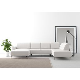 Sit & More Wohnlandschaft SIT & MORE, B:337cm H:84cm T:205cm, silber, Sofas, "Bailando U-Form", wahlweise mit Kopfteilverstellung und Vorziehsitz, motorisch