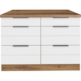 Unterschrank KOCHSTATION, B:120cm H:86cm T:60cm, wei&szlig;, MDF, K&uuml;che, Schr&auml;nke, "KS-Luhe", 120 cm breit, f&uuml;r viel Stauraum, MDF-Fronten mit waagerechter