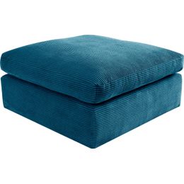 Hocker Alina, B:122cm H:46cm T:122cm, blau, Cord GCT (92% Polyester, 8% Nylon), Wohnzimmer, Hocker, "Sandy", 122 cm breit und 122 cm tief