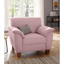 Sessel Home Affaire, B:101cm H:87cm T:88cm, rosa, Struktur ( 100% Polyester);Struktur fein ( 100% Polyester);Luxus-Microfaser (100% Polyester),