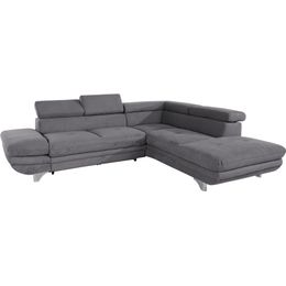 Ecksofa COTTA, B:273cm H:72cm T:237cm, grau, Struktur (100% Polyester );Chenille (90% Polyester; 10% Polyamid ), Wohnzimmer, Sofas, "Enterprise
