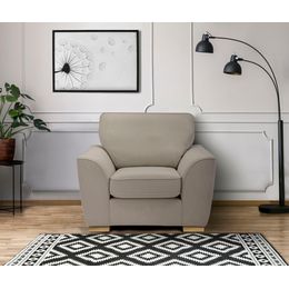 Sessel Home Affaire, B:109cm H:95cm T:107cm, beige, Struktur weich (100% Polyester);Struktur fein (100% Polyester), Wohnzimmer, Sessel, "Savoy