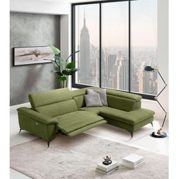 Ecksofa Egoitaliano, B:272cm H:96cm T:203cm, gr&uuml;n, Wohnzimmer, Sofas, "Martine, Multifunktionssofa mit Komfortfunktionen, edel und bequem", mit