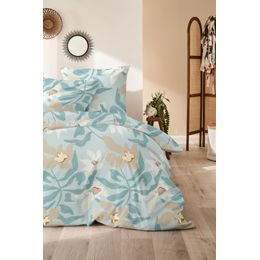 Bettw&auml;sche Primera, blau, Biber, Obermaterial: 100% Baumwolle, Bettw&auml;sche, "Biber-Bettw&auml;sche Matisse", mit verspieltem Blumenmuster