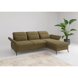 Sit & More Ecksofa SIT & MORE, B:264cm H:92cm T:198cm, gr&uuml;n, 100% Polyester, Wohnzimmer, Sofas, "Emely, inkl. Sitztiefenverstellung", wahlweise mit