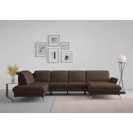 Sit & More Wohnlandschaft SIT & MORE, B:338cm H:84cm T:207cm, braun, Sofas, "Fashion U-Form", wahlweise mit Kopfteilverstellung, Vorziehsitz, motorisch,
