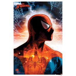Poster Reinders, B:61cm H:91,5cm T:0,1cm, rot, Papier, Kinderzimmer, Bilder, "Spiderman - protector of the city"