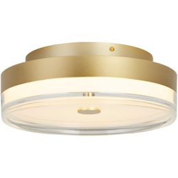 Searchlight Deckenleuchte "Cyprus LED Flush", 1, &Oslash; 40cm H: 11,5cm, 1 Stk.gold und klar, Schlafzimmer, Leuchten