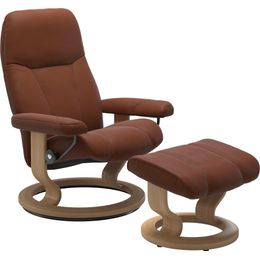 stressless "Consul" Set, Relaxsessel mit Hocker, mit Hocker, mit Classic Base, Gr&ouml;&szlig;e M, Gestell Eiche