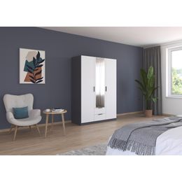 Kleiderschrank Rauch, B:136cm H:197cm T:54cm, schwarz-wei&szlig;, Holzwerkstoff, Kinderzimmer, Schr&auml;nke, "Dreht&uuml;renschrank Schrank Garderobe Ankleide
