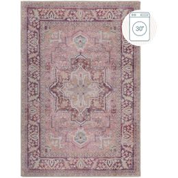 Teppich FLAIR RUGS, B:160cm H:4mm L:230cm, rosa, Kunstfaser, Wohnzimmer, Teppiche, "Windsor", Waschbarer Teppich