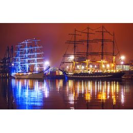 papermoon Fototapete "PIRATENSCHIFFE-PIRATEN SCHIFFE PIRAT SCHIFF K&Uuml;STE MEER", B/L: 4m x 2,6m, Bahnen: 8 Stk., bunt, Schlafzimmer, Tapeten