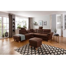 Ecksofa Home Affaire, B:262cm H:89cm T:235cm, braun, Luxus-Microfaser ALTARA NUBUCK (100% Polyester);Struktur (100% Polyester);Luxus-Microfaser