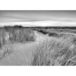 papermoon Fototapete "Landschaft schwarz & wei&szlig;", B/L: 3,5m x 2,6m, Bahnen: 7 Stk., schwarz, Schlafzimmer, Tapeten