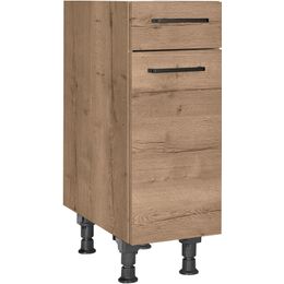 Unterschrank Nobilia, B:30cm H:87cm T:58,3cm, braun, K&uuml;che, Schr&auml;nke, ""Structura", Ausrichtung w&auml;hlbar, vormont., in den Breiten 30, 45 und", 60 cm