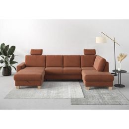 Wohnlandschaft Home Affaire, B:314cm H:91cm T:170cm, rosa, 95% Polyester, 5% Polyamid, Sofas, "Summer U-Form", mit oder ohne Bettfunktion und