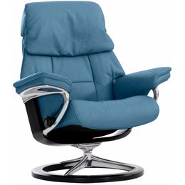 Relaxsessel stressless, B:76cm H:100cm T:75cm, blau, Leder PALOMA: durchgef&auml;rbtes Semianilin-M&ouml;belleder;Leder BATICK: durchgef&auml;rbtes und genarbtes