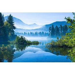 papermoon Fototapete "See in Landschaft", B/L: 4m x 2,6m, Bahnen: 8 Stk., bunt, Schlafzimmer, Tapeten