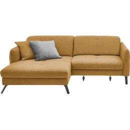 Ecksofa, B:259cm H:84cm T:167cm, gelb, SET ONE BY Musterring, 100% Polyester, Wohnzimmer, Sofas, "SO 4400 V", wahlweise mit motorischer Bettfunktion