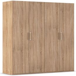 Dreht&uuml;renschrank Rauch, B:201cm H:197cm T:60cm, braun, Holzwerkstoff, Schr&auml;nke, "Kleiderschrank Schrank Garderobe Schlafzimmerschrank EVELYN", in