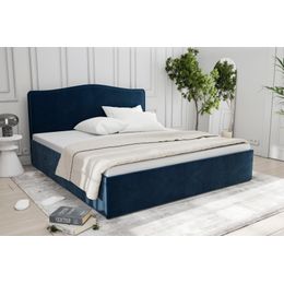 Polsterbett, L:210cm, blau, Westfalia Schlafkomfort, Bezug 100% Polyester, Polsterung: Polsterwatte, Material Gestell: gepolsterter Holzwerkstoff,