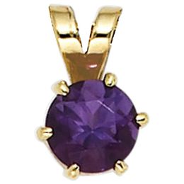 Jobo Damen Kettenanh&auml;nger "Anh&auml;nger mit Amethyst", Gelbgold 585, gelb, Gelbgold 585, Schmuckanh&auml;nger, 585 Gold