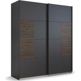 Schwebet&uuml;renschrank Rauch, B:181cm H:210cm T:62cm, grau, Holzwerkstoff, Schr&auml;nke, "Kleiderschrank Schrank Garderobe Schlafzimmerschrank BAREA", Front