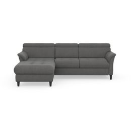 Sit & More Ecksofa SIT & MORE, B:257cm T:166cm, grau, 98% Polyester, 2% Polyamid, Wohnzimmer, Sofas, "Marano L-Form", inklusive Kopfteilverstellung, wahlweise