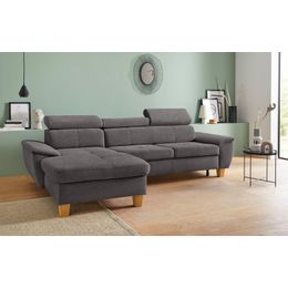 Ecksofa, B:280cm H:79cm T:167cm, grau, exxpo - SOFA FASHION, Luxus-Microfaser Vintageoptik (100% Polyester);Webvelours (92% Polyester, 8% Nylon),