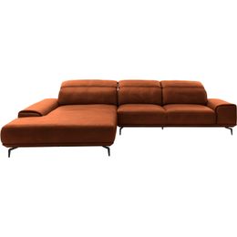 Wohnlandschaft Musterring, B:342cm T:207cm, braun, Sofas, "MR 2490", Fu&szlig; Schwarz, Sitzh&ouml;he 46cm, wahlweise mit Funktionen, Ma&szlig;e 342x207 cm