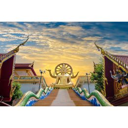 papermoon Fototapete "Buddah palast", B/L: 5m x 2,8m, Bahnen: 10 Stk., bunt, Schlafzimmer, Tapeten