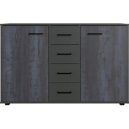 Kombikommode wimex, B:130cm H:83cm T:41cm, grau, Spanplatte, Schlafzimmer, Sideboards, "Kopenhagen", in 2 Breiten
