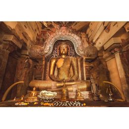 papermoon Fototapete "Buddah Figuren", B/L: 3,5m x 2,6m, Bahnen: 7 Stk., bunt, Schlafzimmer, Tapeten