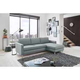 Ecksofa DIE PLANBAR, B:265cm H:82cm T:172cm, blau, 100% Polyester, Wohnzimmer, Sofas, "MP-IN19027 L-Form", wahlweise mit Bettfunktion, frei im Raum