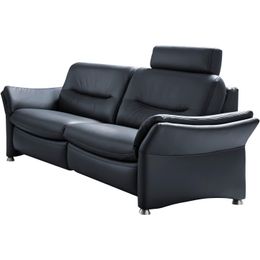 2,5-Sitzer Hukla, B:194cm H:91cm T:92cm, blau, Sofas, "HU-SF15058 Ledersofa, Breite 194 cm", aus Leder, optional Kopfst&uuml;tze u. WallAway-Funktion