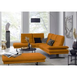 Ecksofa W.Schillig, B:284cm H:94cm T:224cm, gelb, Stoff S37 (100% Polyester): Luxus-Microfaser in Lederoptik, Wohnzimmer, Sofas, "broadway,