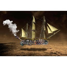 papermoon Fototapete "Steampunk Segelschiff", B/L: 4m x 2,6m, Bahnen: 8 Stk., bunt, Schlafzimmer, Tapeten