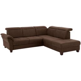 Ecksofa Home Affaire, B:260cm H:104cm T:235cm, braun, Luxus-Microfaser Lederoptik (100% Polyester);Struktur (100% Polyester);Luxus-Microfaser ALTARA