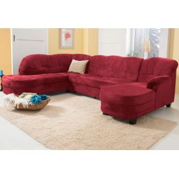 Wohnlandschaft Home Affaire, B:289cm H:86cm T:81cm, rot, Sofas, "Camelita, viel Platz, bequem und zeitlos, Breite 289cm, U-Form", wahlweise mit