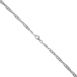 Vivance Damen Collierkettchen "925/- Sterling Silber weiss Singapurkette 60 cm", 60,0cm, Silber 925 (Sterlingsilber), L: 60 B: 3,4mm, wei&szlig;, Silber