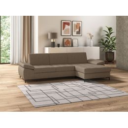 Ecksofa DOMO collection, B:297cm H:84cm T:160cm, braun, 49% Polyester, 34% Viskose, 9% Leinen, 8% Polyacryl, Wohnzimmer, Sofas, "Capelo, komfortabel,